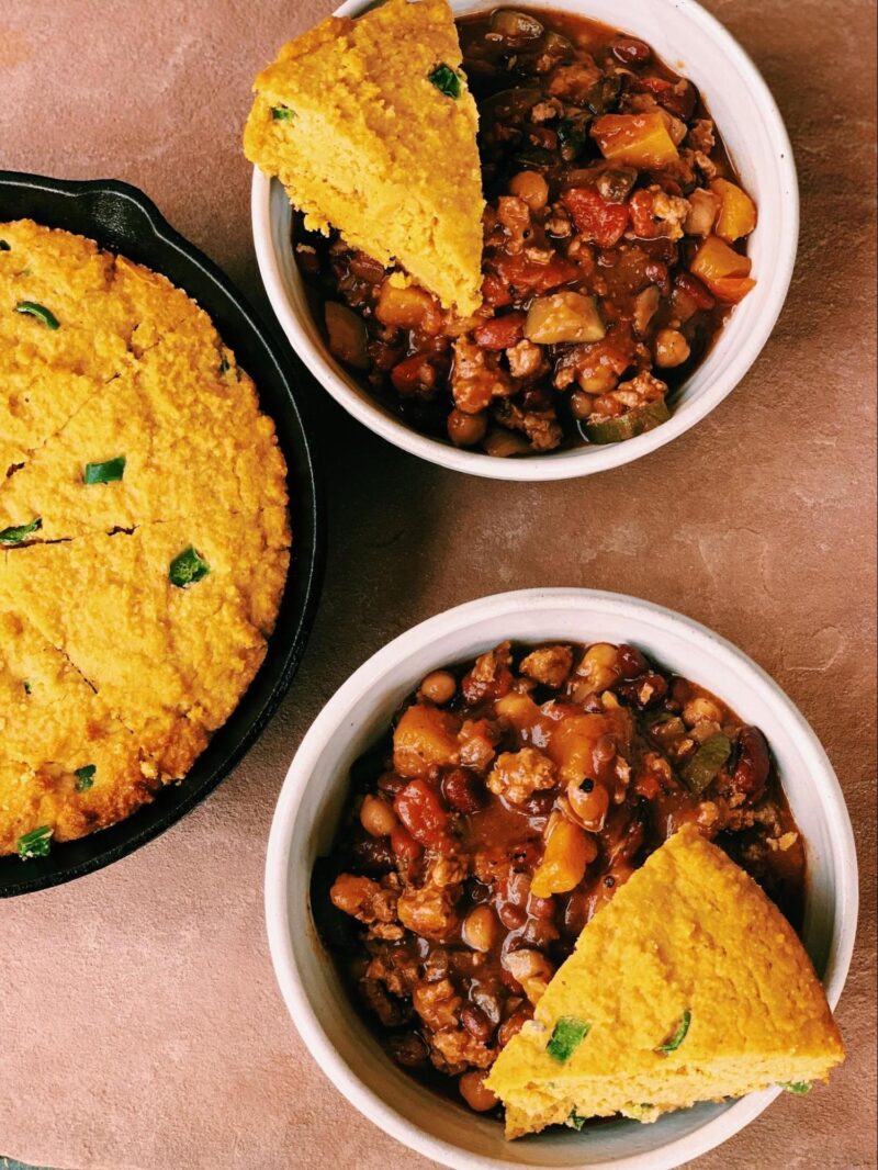 Loaded Chili and Cornbread - Melissa's Healthy Kitchen