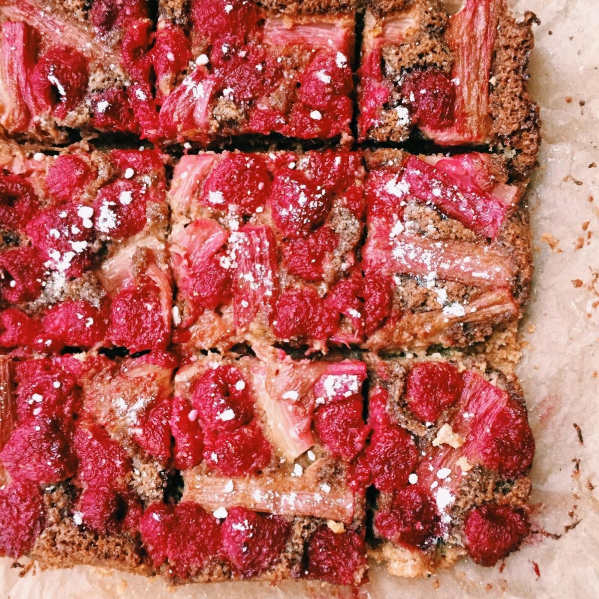 Raspberry rhubarb bars - Melissa's Healthy Kitchen