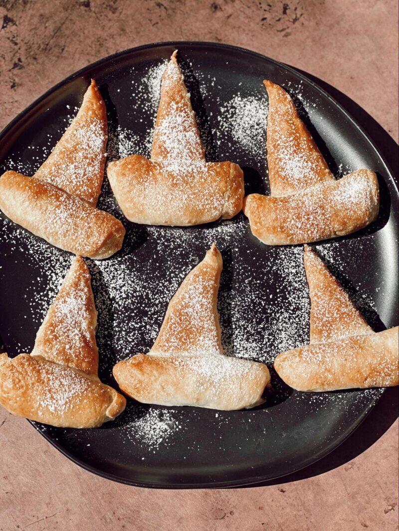 Air Fryer Crescent Roll Witch Hats - Melissa's Healthy Kitchen