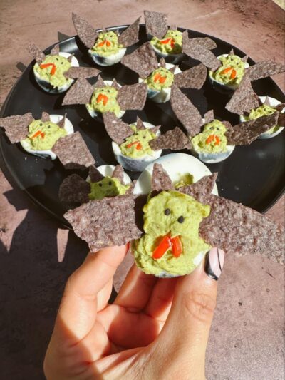 Spooky Bat Deviled Eggs - Melissa's Healthy Kitchen